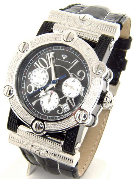 Aqua Master Watches: Mens Diamond Watch .20ct #145-4 | AJWatches