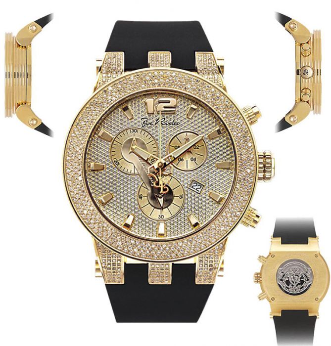 Men's Joe Rodeo Broadway Diamond Gold Watch 5.00ct #JRBR3 | AJWatches