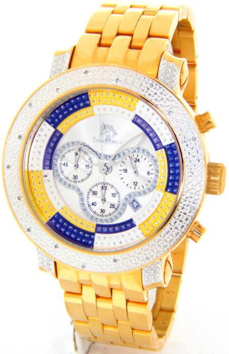 Techno Master Watches: Mens Gold Diamond Watch .45ct #TM-2108-A | AJwatches
